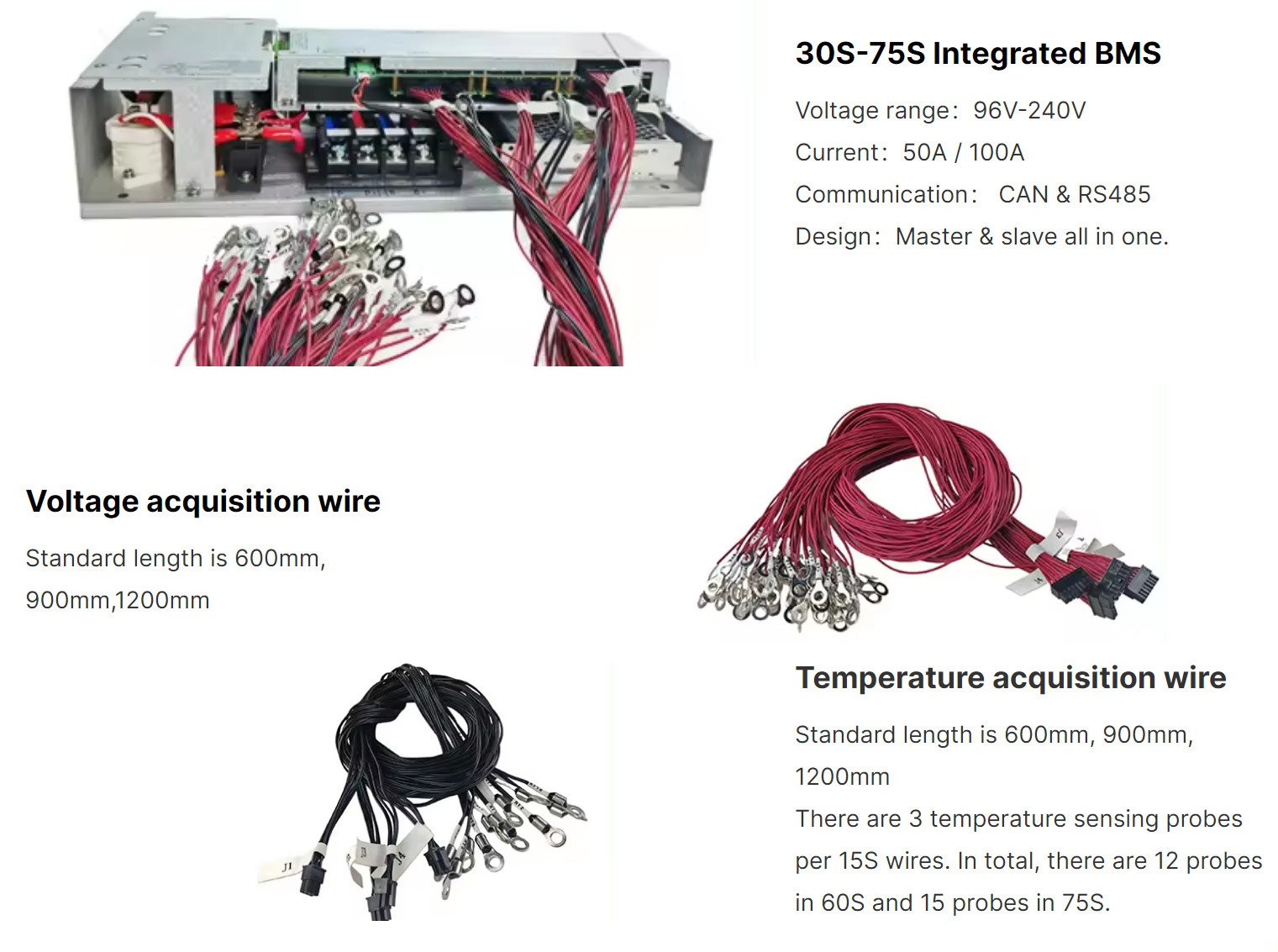 GCE Integrated BMS Battery Management System 75S 240V 100A BMS ...